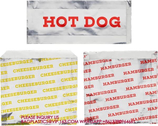 Quality Foil Paper Hot Dog Holders Hamburger Wrapper Combination Pack, Grease Resistant for sale