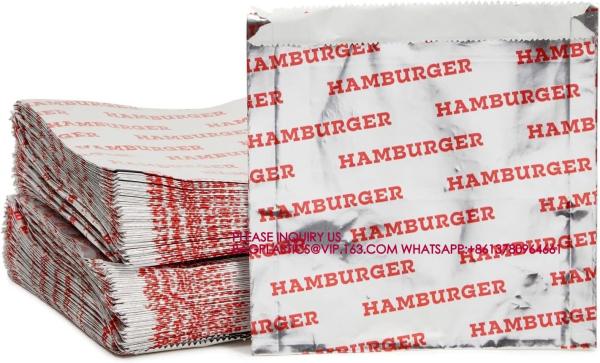 Quality Foil Paper Hot Dog Holders Hamburger Wrapper Combination Pack, Grease Resistant for sale