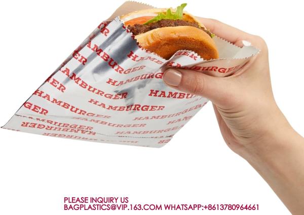 Quality Foil Paper Hot Dog Holders Hamburger Wrapper Combination Pack, Grease Resistant for sale