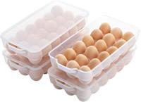Quality Clear Plastic Egg Holder For Refrigerator, Stackable Egg Storage Trays With Lid for sale