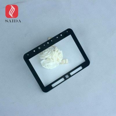 China custom 1.1mm black frame tempered glass cover lens for LCD touch panel for sale