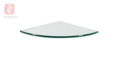 China custom 6mm tempered glass corner shelves in triangle shape for sale