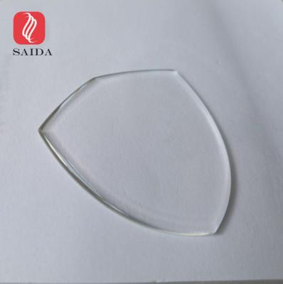 China Custom 2MM Shield-shaped tempered ultra clear 2.5D ultra clear glass pieces/crafts for sale