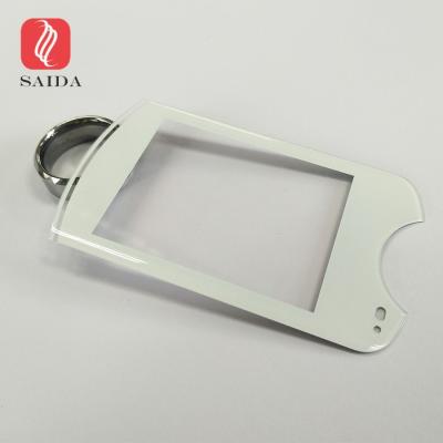 China China factory 1.1MM 2.5d White silk screen printing irregular shape tempered glass cover lens for smart PDA terminal pos for sale