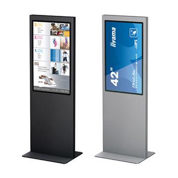 China 5mm tempered glass with black color silk screen printing for waterproof LCD LED touch screen Floor Stand digital signage for sale