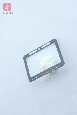 China custom 0.7mm, 1.1mm, 2.0mm chemical/thermal strengthened cover glass with Graphic Border Logo for capacitive touch panel for sale