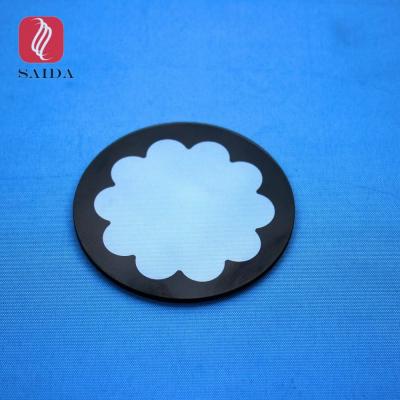 China Round shape 3mm Custom Tempered toughened glass panel with black silk screen printed for led On-Ground Wallwasher for sale