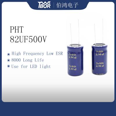 Cina Condensatore elettrolitico 22X30mm della parte radiale di lunga vita di PHT 82UF 500V in vendita