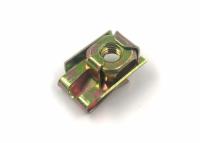 China High Strength M6 Cage Nuts Round Holes Yellow Zinc Plated for Power Distribution Boxes for sale