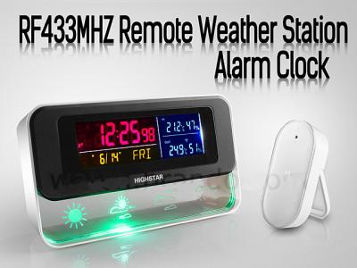 China clock temperature display Remote Weather Station Alarm Clock for sale