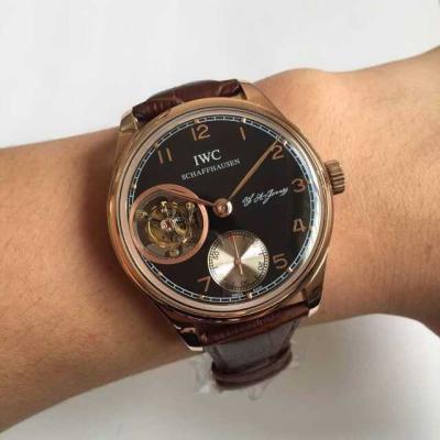 China IWC TOURBILLON Power Reserve Automatic Rose Gold IW544705 Black Dial Watch for sale