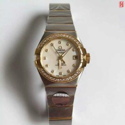 China Omega Constellation Series 8520 Automatic Diamonds Mark Pearl Dial Diamonds Bezel Lady Wat for sale