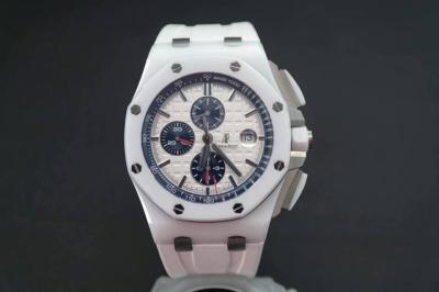 China AP ROYAL OAK OFFSHORE Series 26402CB.OO.A010CA.01 Chronogram Second @12 Ceramic Case White for sale