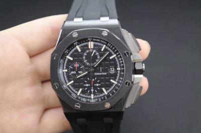 China AP ROYAL OAK OFFSHORE Series Chronogram Second @12 Ceramic Case and Bezel Black Dial Watch for sale