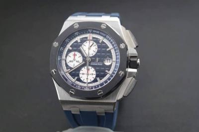 China AP ROYAL OAK OFFSHORE Series Chronogram Second @12 Ceramic Bezel Blue Dial Blue Rubber Str for sale