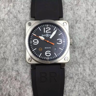 China Bell Ross BR03-92 Limited Edition Automatic Orange Second Hand 42mm PVD Black Watch for sale