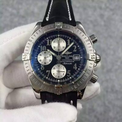 China Breitling AVENGER Chrono 7750 Automatic Unidirectional Stick Bezel 43mm Watch Black Leathe for sale