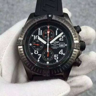 China Breitling AVENGER Chrono 7750 Automatic PVD Black 48mm Watch Black Rubber Strap for sale