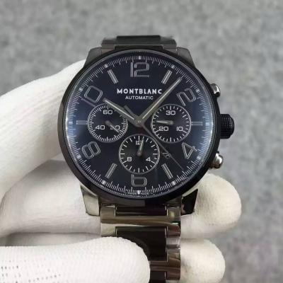 China MontBlanc TimeWalker Chrono 7750 Automatic PVD Black Bezel 42mm Watch 2 Tone Bracelet for sale