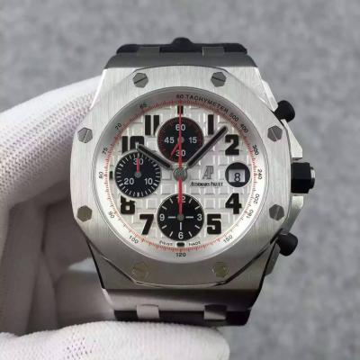 China AP ROYAL OAK OFFSHORE Chrono Second @ 12 Automatic 42mm Red Hand Watch Black Leather Strap for sale