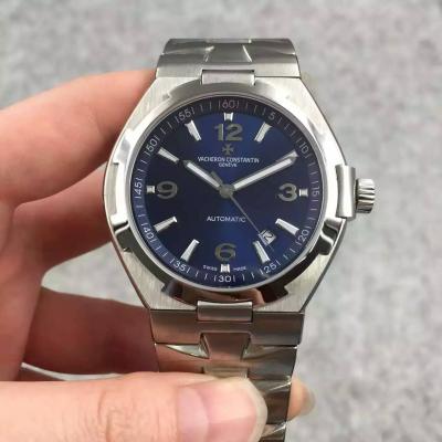 China VC Overseas Ultrathin Automatic Blue Dial 42mm Watch Full Stainless Steel for sale
