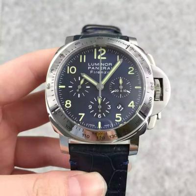 China Panerai Luminor PAM224 Chrono Daylight Firenze 7753 Watch Crocodile Leather Strap for sale