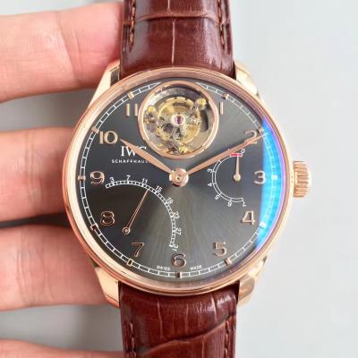 China Rose Gold IWC Schaffhuasen 7 days power reserve Cal.51900 automatic tourbillon brands watches for sale