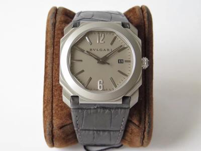 China Bvlgari Octo Solotempo Automatic SS/LE Gray JLF Miyota 9015 - BVG001A for sale