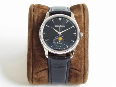 China Jaeger Lecoultre Master Ultra Thin Moonphase SS/LE Black ZF 1:1 MY9015 - JL001A for sale