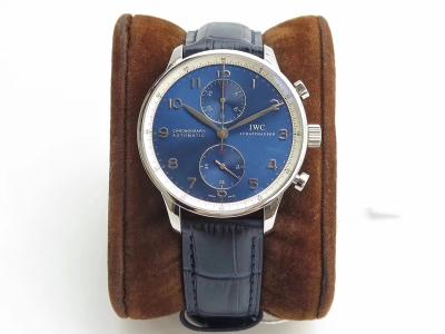 China IWC Portuguese Chrono SS/LE Blue Dial Blue Subdails ZF V2 A79350 - IWC001B for sale
