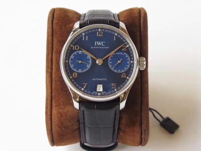 China IWC Portugese 7 days IWC50071 SS/LE Blue/SS Num ZF A52010 Mod - IWC004E for sale