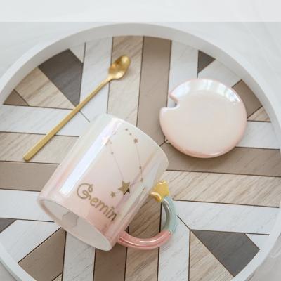 Cina Tazze da caffè ceramiche su ordinazione dello zodiaco 330ml 9.5cmx8cm in vendita