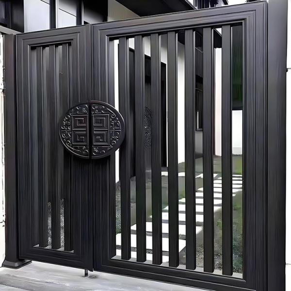 Privacy Slat Fence Panels in Aluminum Metal Black Powder Coated for Horizontal Fences