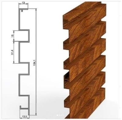 China Aluminum Slats with Wood Effect Paint Perfect Combination of Strength and Style for sale