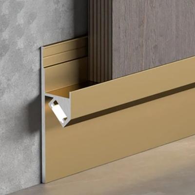 China Mill Finish Aluminium LED Baseboard for Customized Wall Skirting Board and Floor Trim for sale