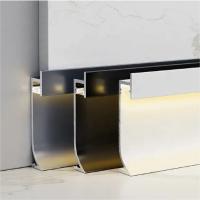 China Push and Pull PVC Custom Modern Flooring Baseboard Lighting Profile with LED Light for sale