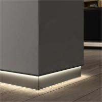 China Push and Pull PVC Custom Modern Flooring Baseboard Lighting Profile with LED Light for sale