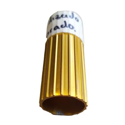 China Customized 0.30mm Thickness Gold Anodizing Aluminium Tube Profile for 5.8-6.0M Length for sale
