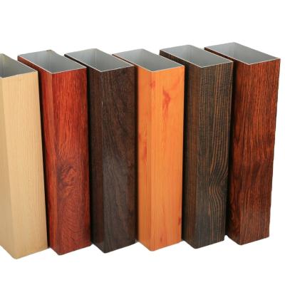 China Customized Wooden Grain Aluminum Profile for Your Personal Needs 6063-T5 Aluminum Frame for sale