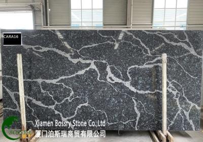 China Artificial Quartz Black Slab for sale
