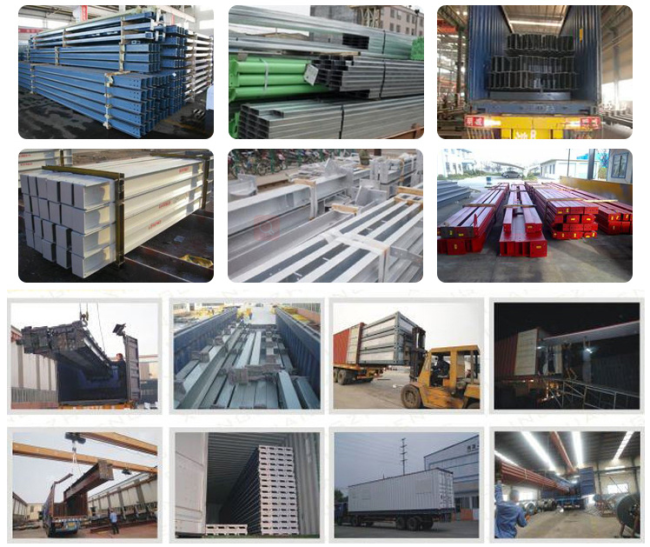 Packed steel structure components ready for shipping
