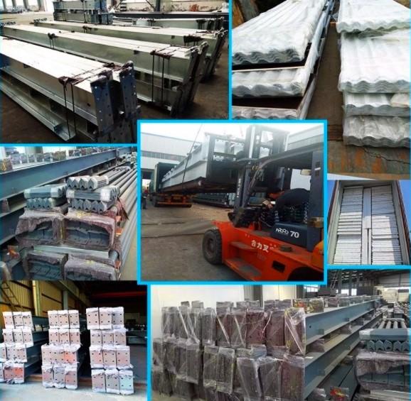Steel structure components packed for shipping