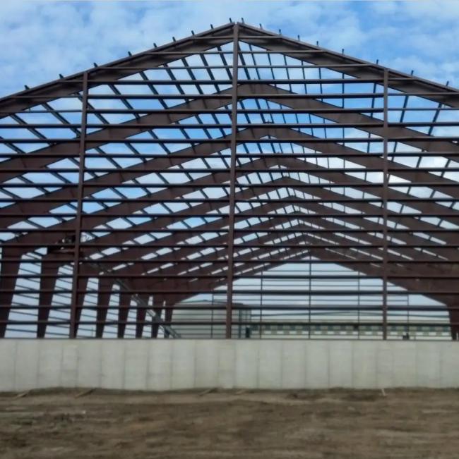 Large span steel structure workshop exterior view