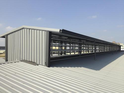 Air duct installation in steel warehouse