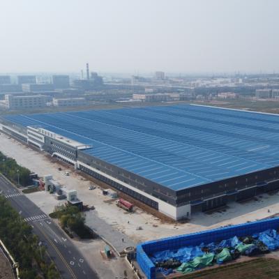 China Grote overspanning geprefabriceerde stalen framegebouwen voor logistieke magazijnen Te koop