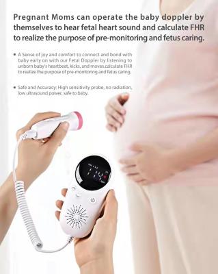 China 3.0MHz Home Pregnancy Doppler Heartbeat Monitor LCD Display No Radiation for sale