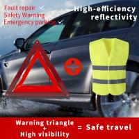 China ECE Approved 2-Piece Emergency Warning Triangle Set with Reflective Car Vest and EVA Box Packaging for sale