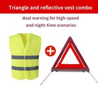 China ECE Approved 2-Piece Emergency Warning Triangle Set with Reflective Car Vest and EVA Box Packaging for sale