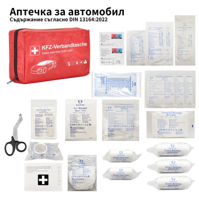 China On-Road Automotive Safety Rescue First Aid Kit DIN13164-2022 Content Aid Devices Included Emergency Medical Supplies Training for sale