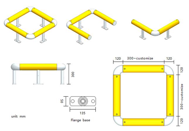 SA-1 Building Post Safety Barrier Warehouse flexible anti-collision system   FS-2023A